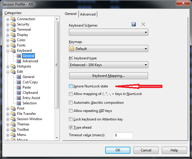Enabling 10 Key for Host Explorer – Life Sciences South Administration ...