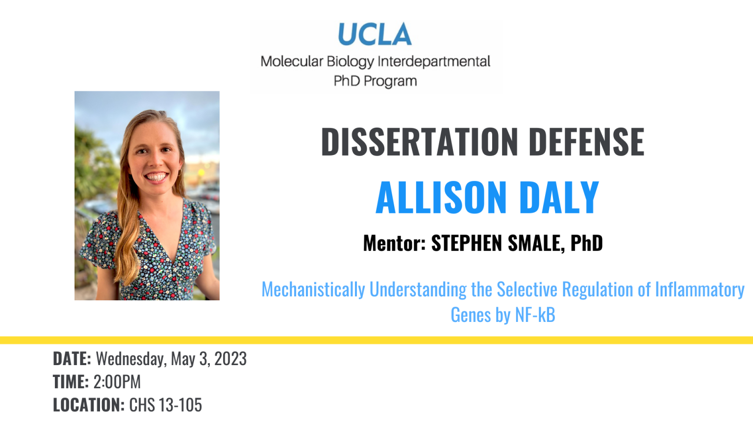 MBIDP Student Defense | Allison Daly | Mentor: Stephen Smale, Ph.D ...